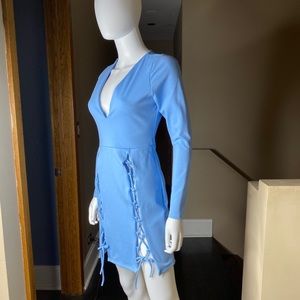 GoJane | Dresses | Baby Blue Lace Up Corset Dress | Poshmark